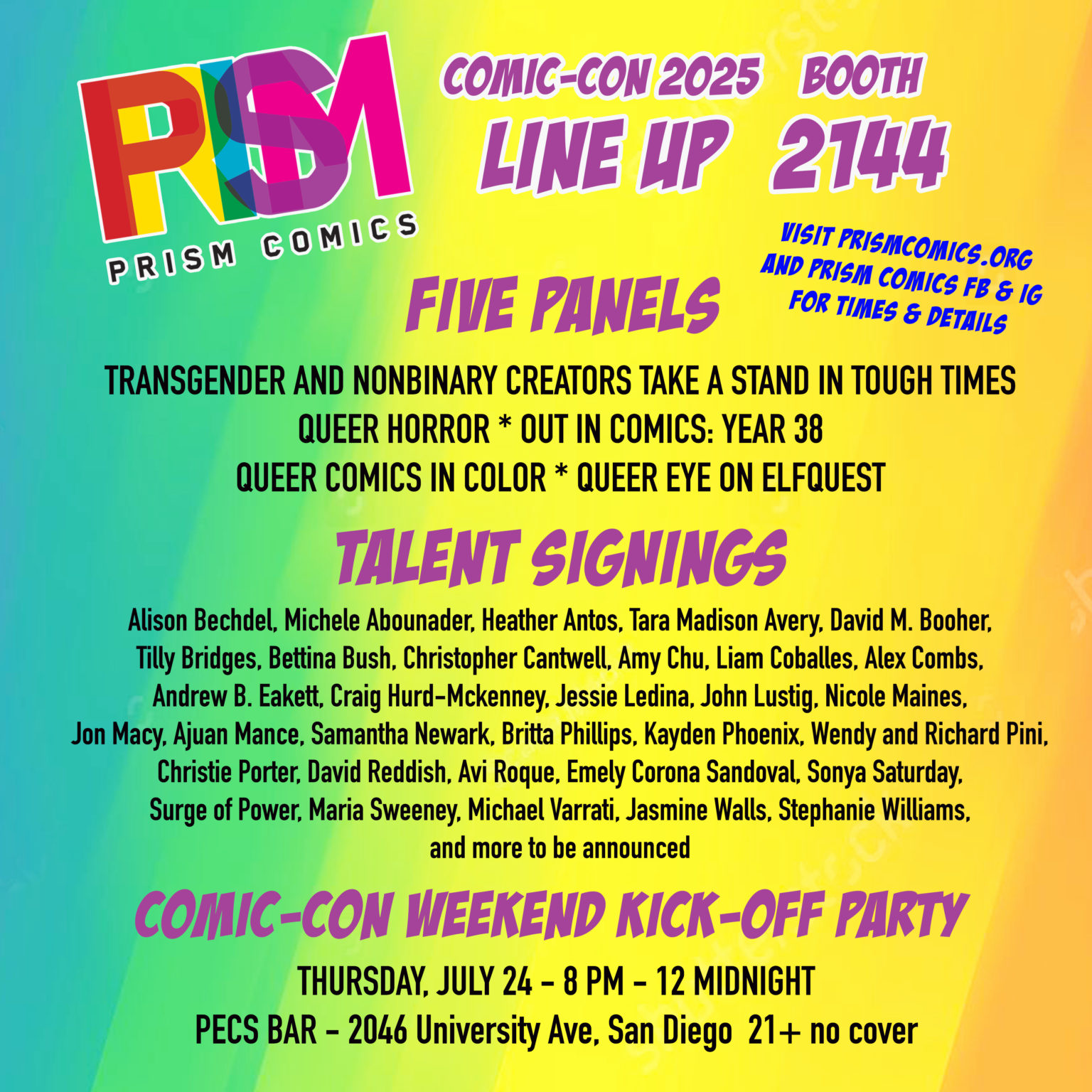 Prism Comics Returns to San Diego Comic-Con to Promote LGBTQIA+ Inclusion with Signings, Panels ...