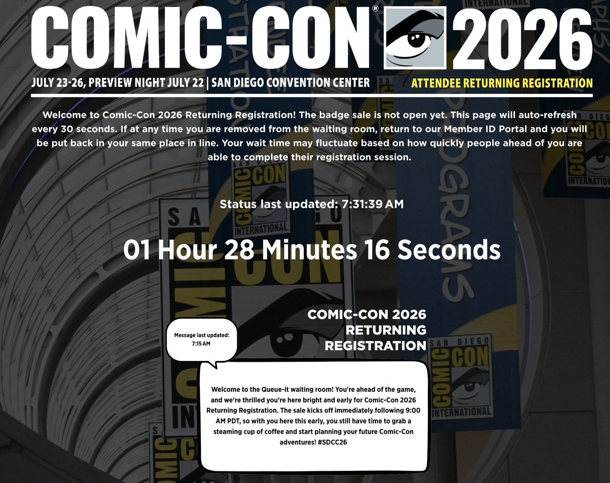 San Diego Comic-Con 2026 Returning Registration Recap: Smooth Sailing - San Diego Comic-Con ...